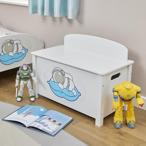 Liberty House Toys Kid's Wooden Space Toy Box, White by Amazon ...