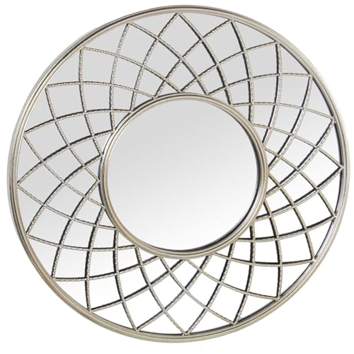 Alexandra House Living Silver Metal Wall Mirror 9 x 79 x 80 cm Round by ...