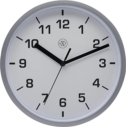 N*XT Easy Small Wall Clocks, Metal, Plastic, Silver, Diameter 20 cm by ...
