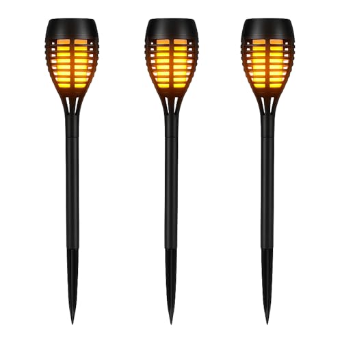 Status Pambula Outdoor Dancing Flame Effect Solar Light - 3 Pack of 7.5 ...