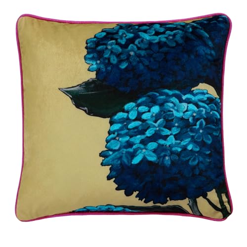 Laurence Llewelyn-Bowen - Luxury Hydrangea Cushion - 43 x 43cm - Reversible Designs Stripe ...