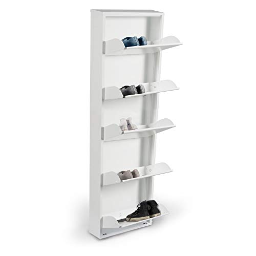 Dmora - White Metal Shoe Rack, 5-Door, Space-Saving, Entrance ...
