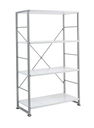 Alphason,ABC65043-WH,Cabrini White Modern Bookcase,White,1000x760x300mm ...