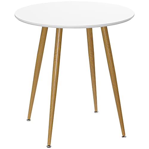 HOMCOM Modern Dining Table for 2 People, Round Kitchen Table, with ...