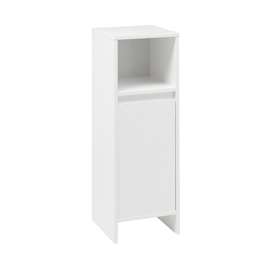 House and Homestyle Free Standing Slim Bathroom Floor Cabinet, MDF with ...