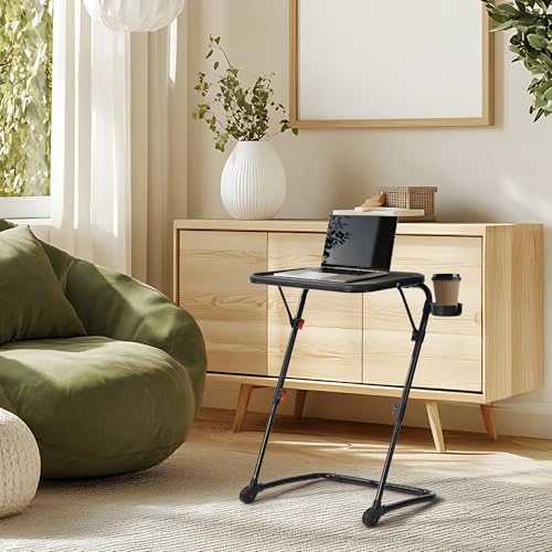 FurnitureR Z-Shaped End Table,Sofa Side Table with Cup Holder ...