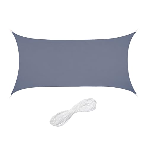 Relaxdays Sun Sail Shade, Rectangular, Polyester Fabric, Protect Garden ...