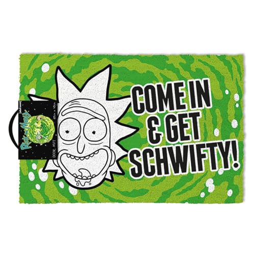 Cartoon Network Rick and Morty, Get Schwifty Doormat, Multi-Colour, 40 ...