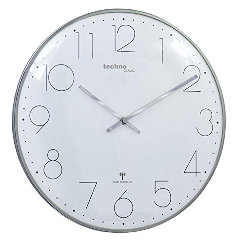 Technoline Modern, Filigree Radio-Controlled Wall Clock with Curved ...