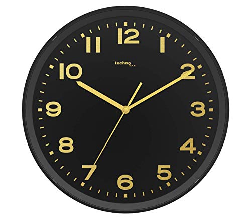 Technoline Analogue Radio-Controlled Wall Clock WT8500 Gold/Black ...