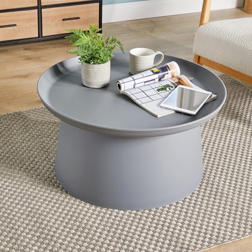 Home Source Circular Side Lamp Coffee Table, Round 70cm, Grey by Amazon ...