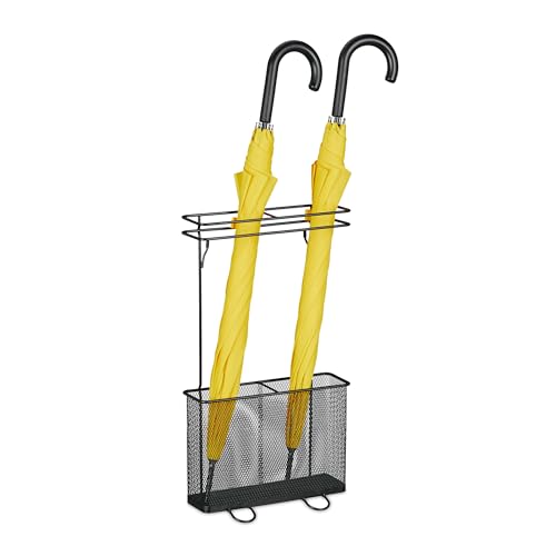 Relaxdays Umbrella Stand, 54 x 30.5 x 15 cm, Metal, Rectangular, Brolly ...