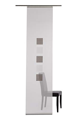 Homing Semi-Transparent Panel Curtain Sliding Curtain White/Brown (1 ...