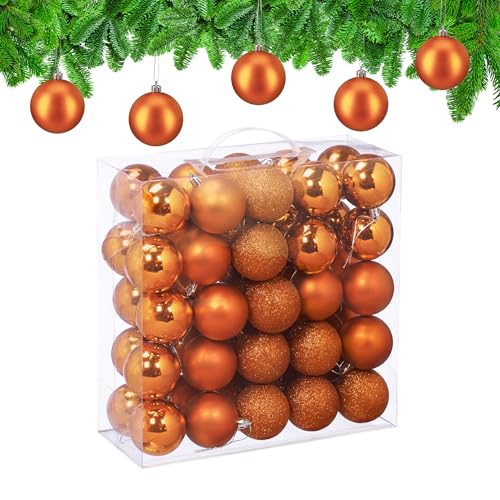 Relaxdays Christmas Baubles, Set of 50, Tree Ornaments, Holiday ...