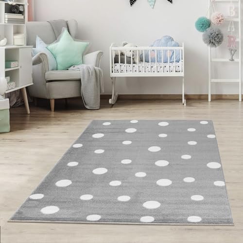 Jimri Children's Rug Dots, Oeko-Tex Seal, Colour: Beige, Blue, Pink ...