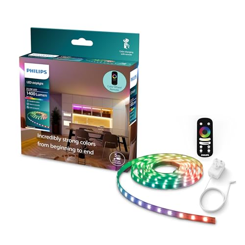 Philips LED Strip Light, 5M, 23.5w, Multi Colour RGBIC and Tunable ...