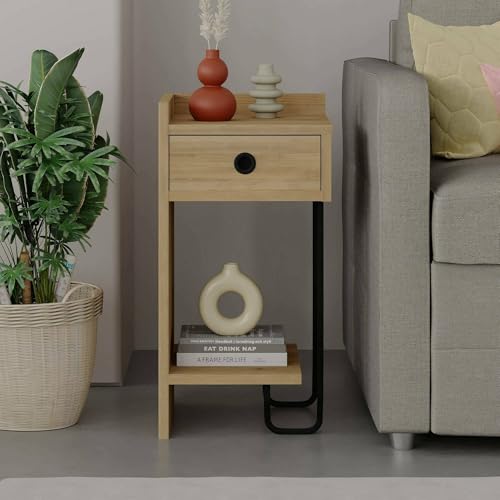 Dmora Quilla Bedside Table, Low Chest, Night Table, Bed Shelf, 32 x 30 ...