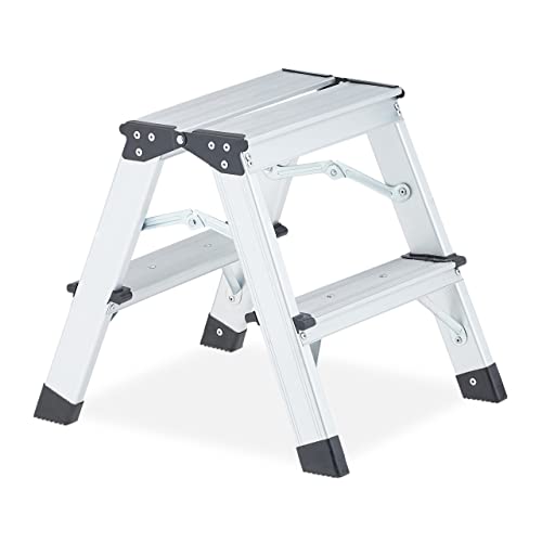 Relaxdays Stepladder, 2 Tread, Folding Step Stool, Lightweight ...
