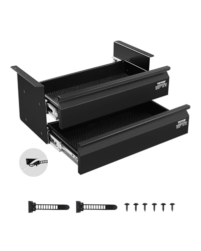 "VEVOR 16"" Wide Under Desk Drawer Slide Out, Under Desk Mounted Pull ...