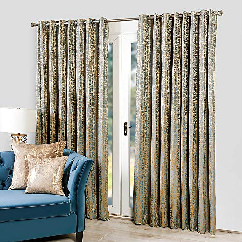 "Scatterbox Two Curtain Panels, Textile, Blue, W254cm (100"") x D229cm ...