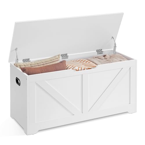 VASAGLE Storage Chest, Storage Bench, Blanket Box with 2 Safety Hinges ...