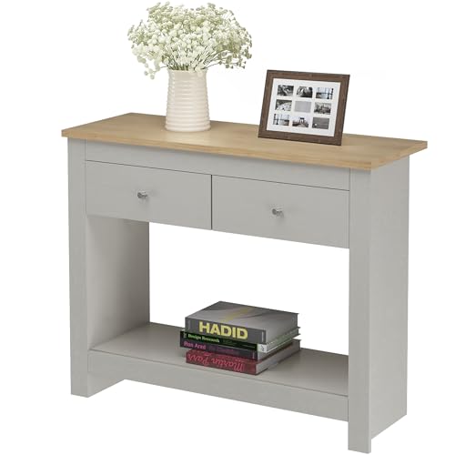 DHP Furniture Emerald Console Table, Grey Oak Look by Amazon | ufurnish.com