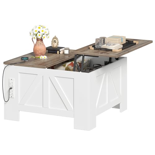 YITAHOME Semi-Lift Coffee Table with Built-in USB Outlet, Engineered ...