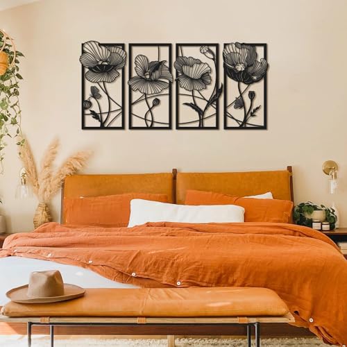 Stylish Black Decorative Metal Wall Accessory, 63 x 135 cm, 100% Steel ...
