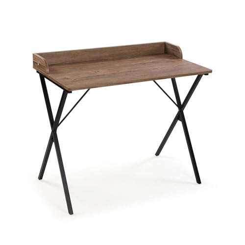 Versa Desk, Modern Style, 79x90x50 cm, Mdf Wood & Metal, Brown & Black ...
