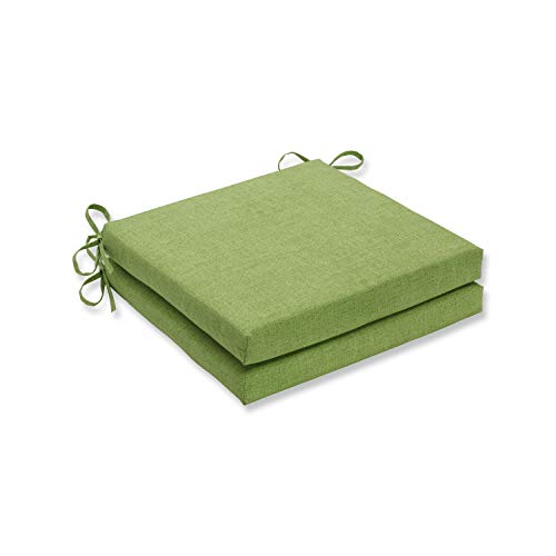 Pillow Perfect Baja Linen Lime Seat Cushion Set, 20 in. L X 20 in. W X ...