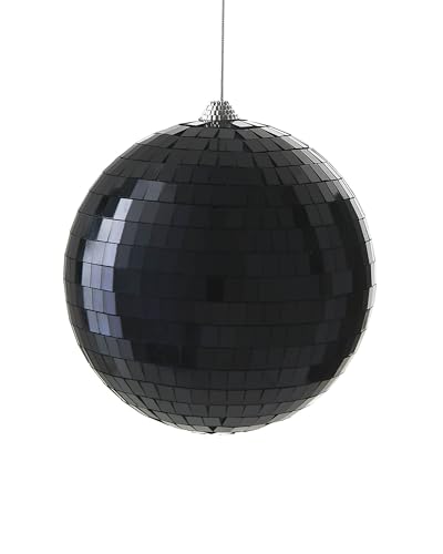 Oversized Disco Ball Bauble, Black, 15 cm – Mirrored Christmas Tree ...
