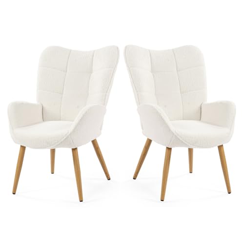 MEUBLE COSY Set of 2 Armchair for Living Room Accent Chair with High ...