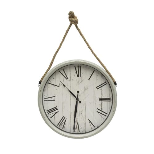Levitantes White Wall Clock 50 cm, with Rope and Sword Hands, Ideal for ...
