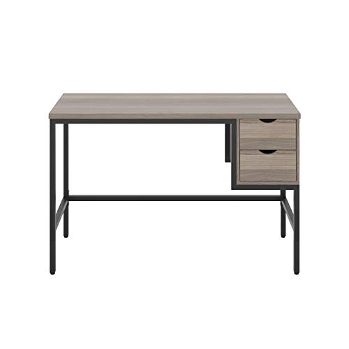 Office Hippo Industrial Grey Oak Desk with 2 Drawers, SoHo Style, 120 x ...