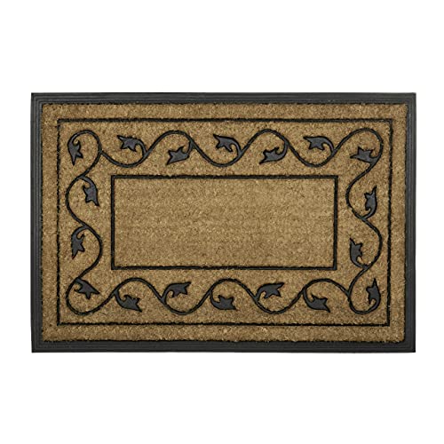 Relaxdays Rectangular Doormat with Decorative Pattern, Brown/Black, 2 x ...