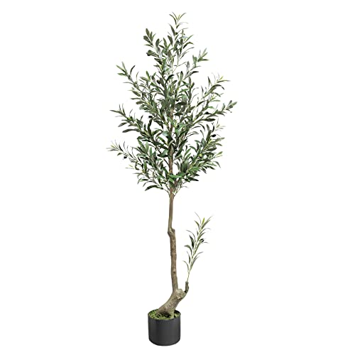 Melli Welli Artificial Olive Tree 5.01FT Fake Plants Indoor Tall Faux ...