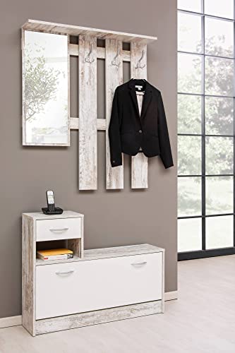 Dmora - Entrance Furniture Clint, Modern entrance, Cabinet with shoe ...