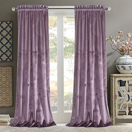 Roslynwood Block Light Luxurious Velvet Curtains - Noise Absorbing ...