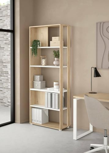 Dmora Colette Bookcase, Office Shelf, Bookcase, Library, 80 x 34 x H ...