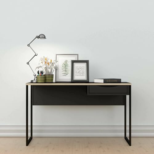 Dmora Brielle Desk, Multipurpose Writing Desk, Office Table for PC Holder, Worktop, 130 x 48 x H ...