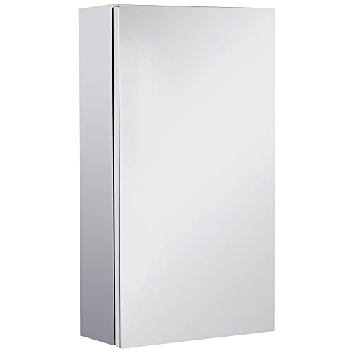 HOMCOM Stainless Steel Bathroom Mirror Cabinet, Wall Mounted Bathroom ...