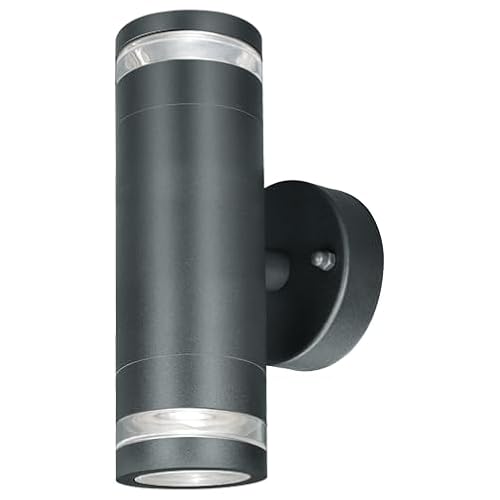 4lite Marinus Outdoor Up Down Wall Light (Anthracite) Rust Free IP44 Rated Exterior Wall Lamp ...