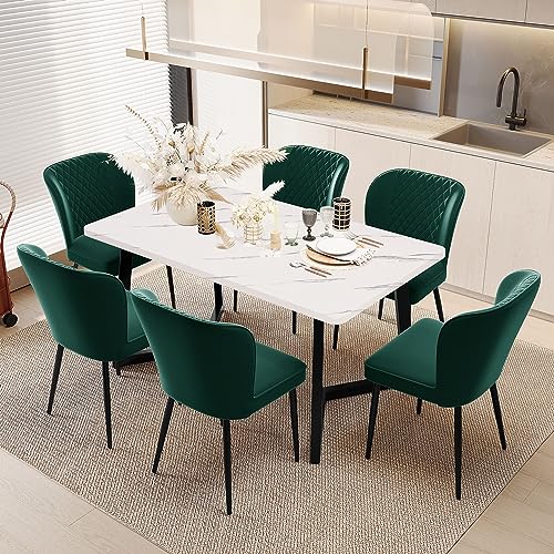 Merax Dining Chairs Set of 6, Modern Upholstered Seat for Kitchen ...