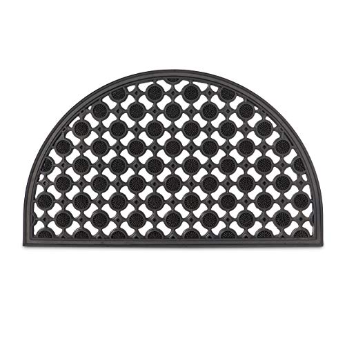 Relaxdays Semi-Circle Round Doormat made of Rubber Anti-Slip & Weather ...