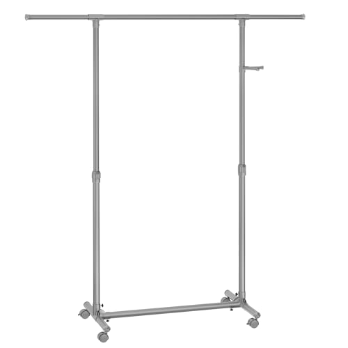 SONGMICS Castors, Garment Rack, Adjustable Height Between 97-165 cm ...