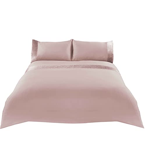 Sienna Glitter Duvet Cover with Pillow Case Sparkle Glitz Velvet ...