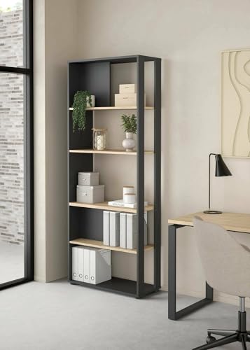 Dmora Colette Bookcase, Office Shelf, Bookcase, Library, 80 x 34 x H ...