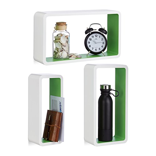 Relaxdays Floating Shelf Set of 3, Durable Wall Shelf with Invisible ...