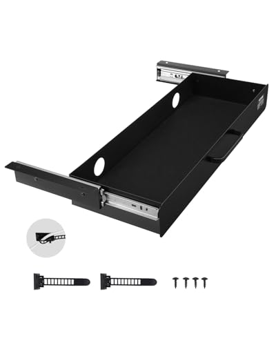 "VEVOR 22"" Wide Under Desk Drawer Slide Out, Under Desk Mounted Pull ...