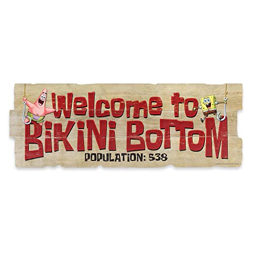 Nickelodeon SpongeBob SquarePants Welcome to Bikini Bottom Wood Wall ...